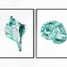 Teal Seashell Nautical Print Set Turquoise Modern Beach Home - Etsy
