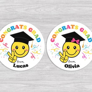Personalized Graduation Stickers, End of Year Labels, Kids Congrats ...