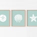 Beach Nursery Wall Art PRINTABLE, Seashells Girls Room Print Set ...
