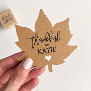Kraft Thanksgiving Place Cards, Maple Leaf Name Tags, Personalized ...