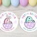 Dino Easter Stickers With Name, Personalized Bunny Ears Labels, Girl ...