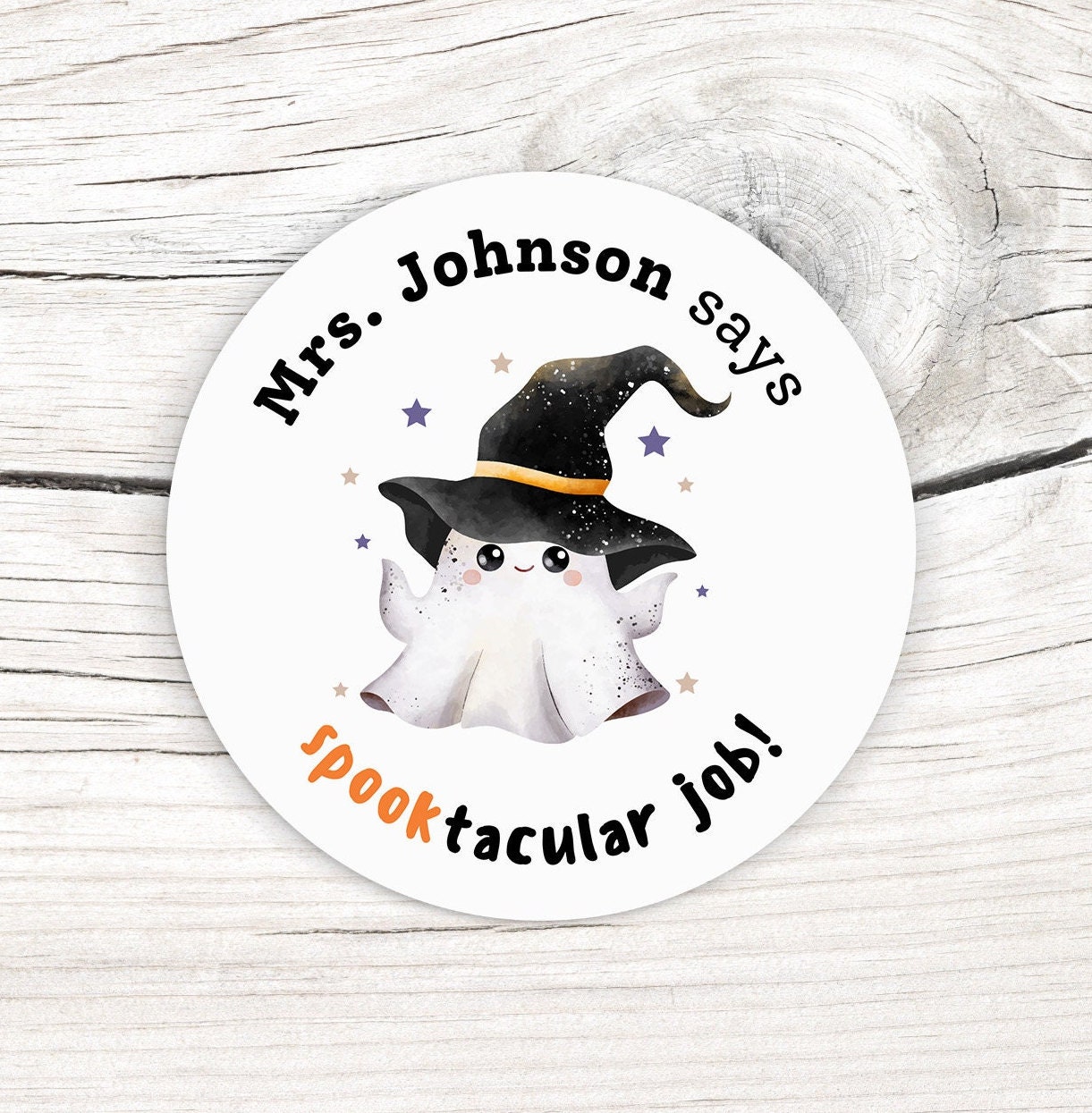 Personalized Teacher Reward Halloween Stickers, Custom Well Done Labels ...