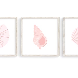 Blush Coastal Nursery Wall Art PRINTABLE, Pink Beach Girls Room Print ...