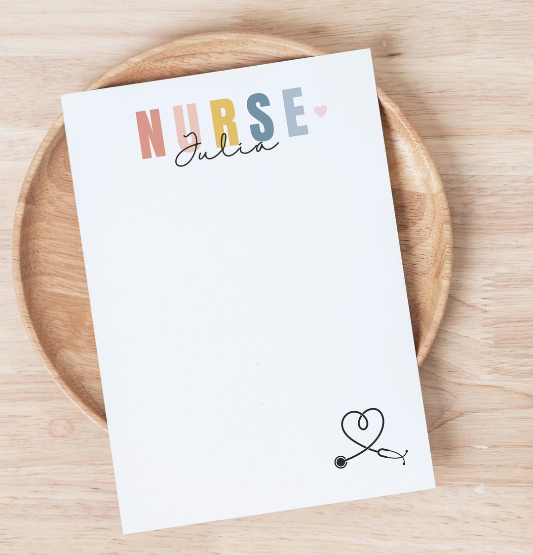 Boho Nurse Notepad Personalized, Colorful Custom Medical Stationery ...