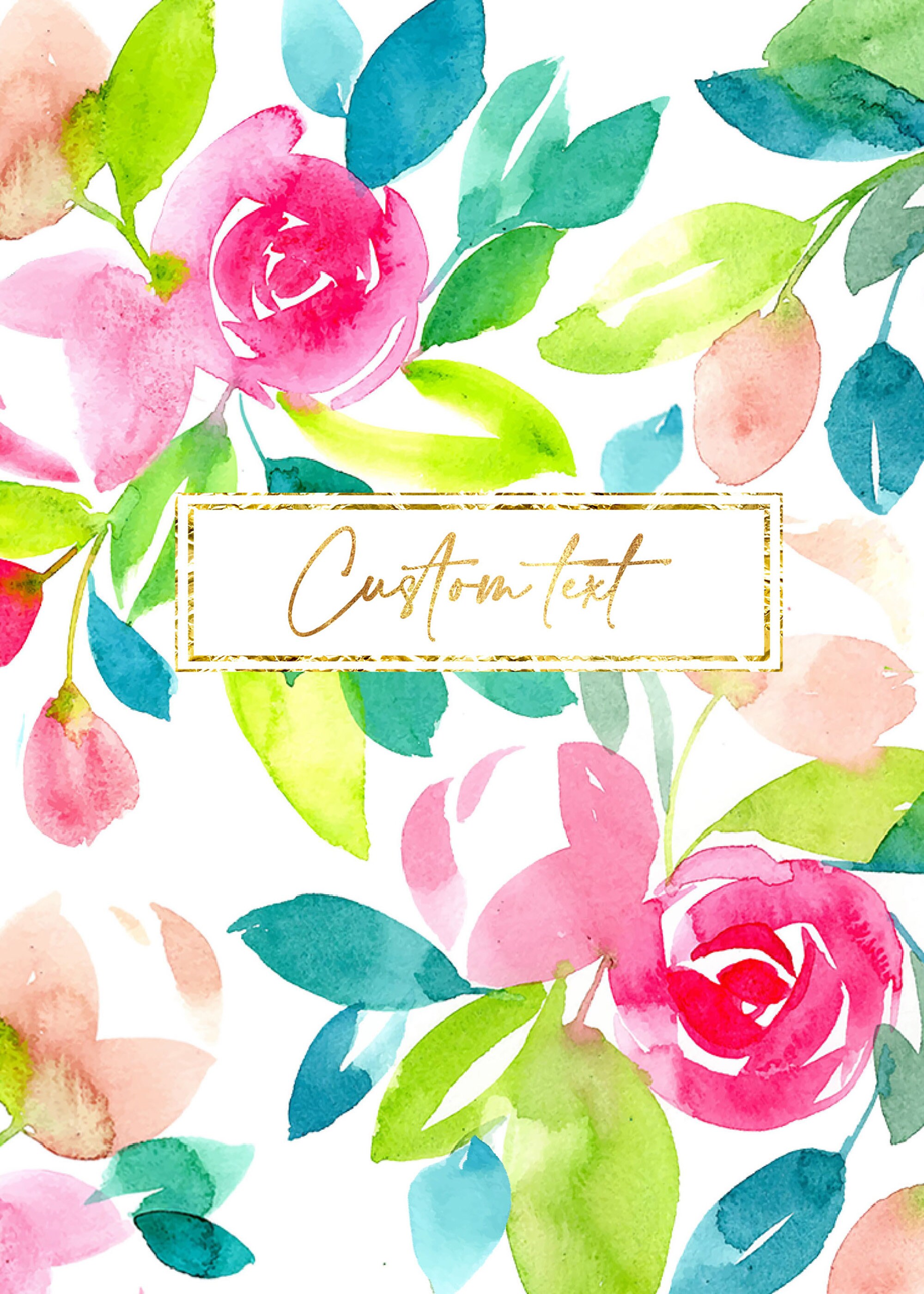 Personalized Gold Name Spring Floral Notebook Bright - Etsy