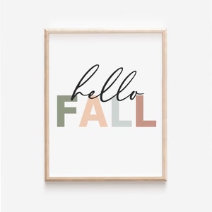 Hello Fall Wall Art, Sage Green Pumpkin Print Set of 3, Floral Vintage ...