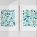 Blue Coastal Wall Art, Sea Glass Abstract Art Print Set, Indigo Green ...