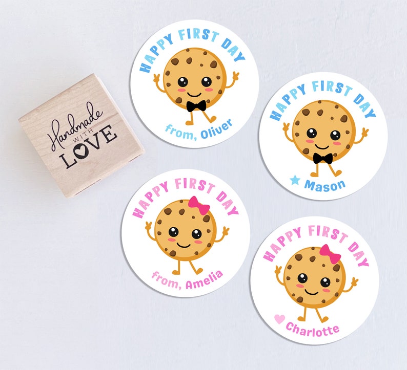 Custom First Day of School Stickers, Personalized Back to School Labels ...