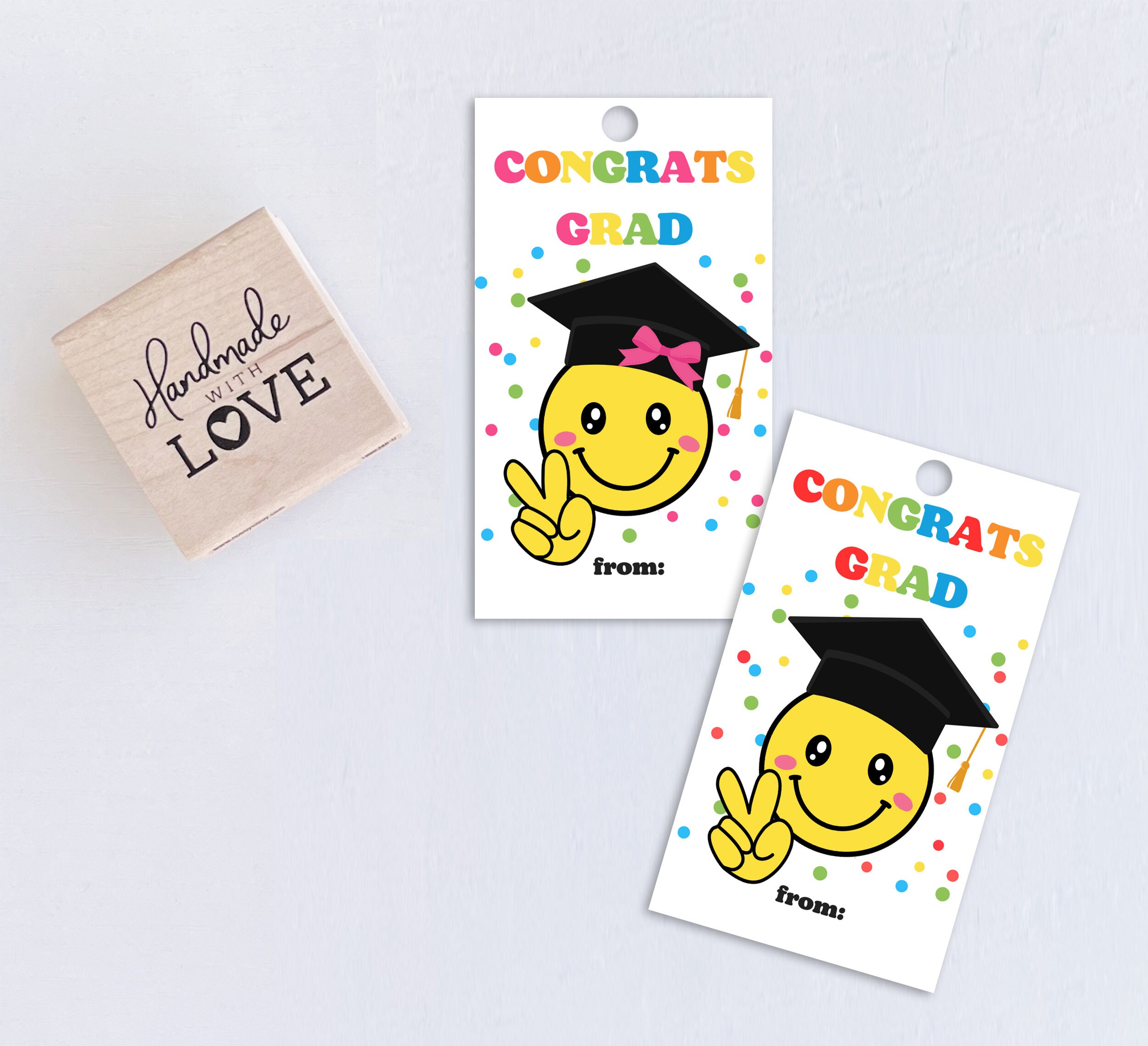 Last Minute Graduation Gift Tag PRINTABLE, Boy Girl Cute Smiles Peace ...
