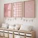 Pink Fall Wall Art PRINTABLE, Blush Pumpkin Print Set, Boho Gingham ...