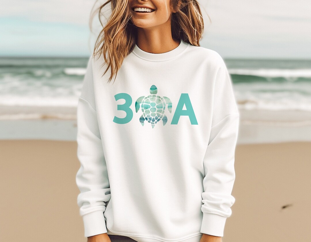 30A Sweatshirt, Florida Crewneck Pullover, Watercolor Sea Turtle ...