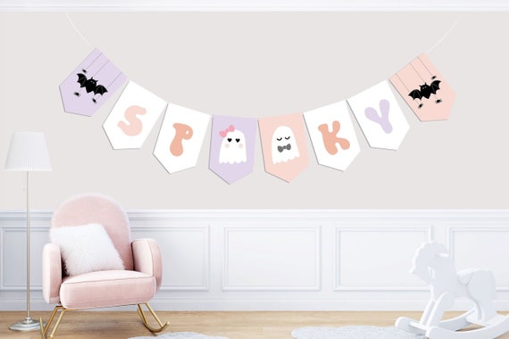 Pastel Halloween Banner PRINTABLE Spooky Girl Halloween - Etsy