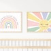 Colorful Sunshine Nursery Wall Art, Pastel Playroom Decor, Boho Smiling ...