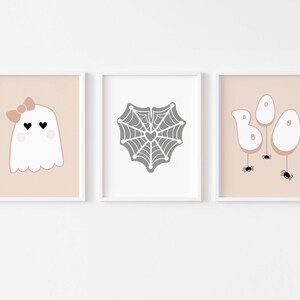 Boho Halloween Nursery Wall Art PRINTABLE, Cute Girls Room Halloween ...