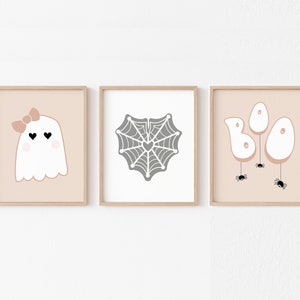 Boho Halloween Nursery Wall Art PRINTABLE, Cute Girls Room Halloween ...