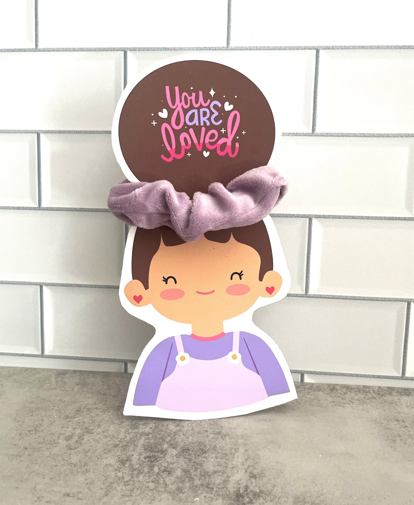 Valentine Scrunchie PRINTABLE, Cute Kids Valentine's Day Cards, Hair ...