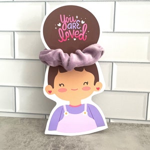 Valentine Scrunchie PRINTABLE, Cute Kids Valentine's Day Cards, Hair ...