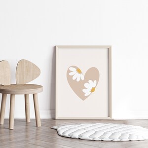 Neutral Daisy Nursery Wall Art, Dream Big Little One Modern Daisy Decor ...