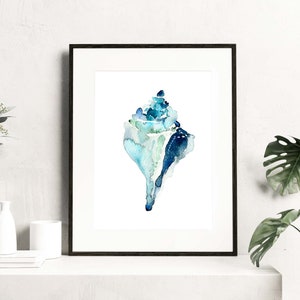 Watercolor Seashell Print, Shell Coastal Wall Art, Beach House Decor ...