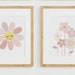 Neutral Daisy Nursery Wall Art, Personalized Boho Pink Decor, Floral ...