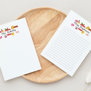 Teacher Note Pad Personalized, Colorful Custom School Stationery, Cute ...
