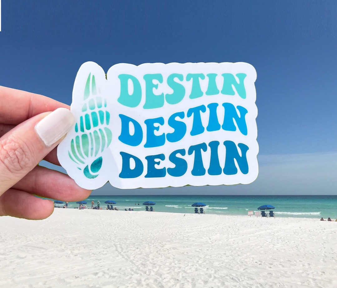 Destin Florida Vinyl Sticker, Vibrant Emerald Coast Sunshine State ...