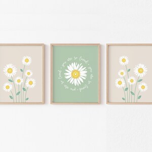 Neutral Daisy Nursery Print Set of 3, You Are so Loved Modern Daisy ...