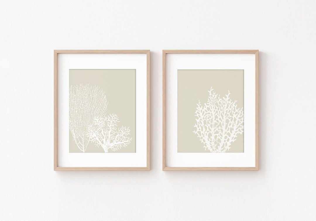 Neutral Coastal Wall Art PRINTABLE, Sand Sea Coral Reef Bedroom Print ...