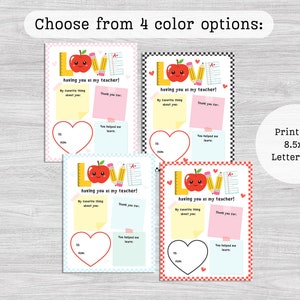 PRINTABLE Teacher Appreciation Gift, Digital Thank You DIY Custom ...