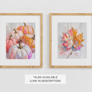 Pumpkins Wall Art PRINTABLE, Pink Fall Kitchen Decor, Colorful Modern ...