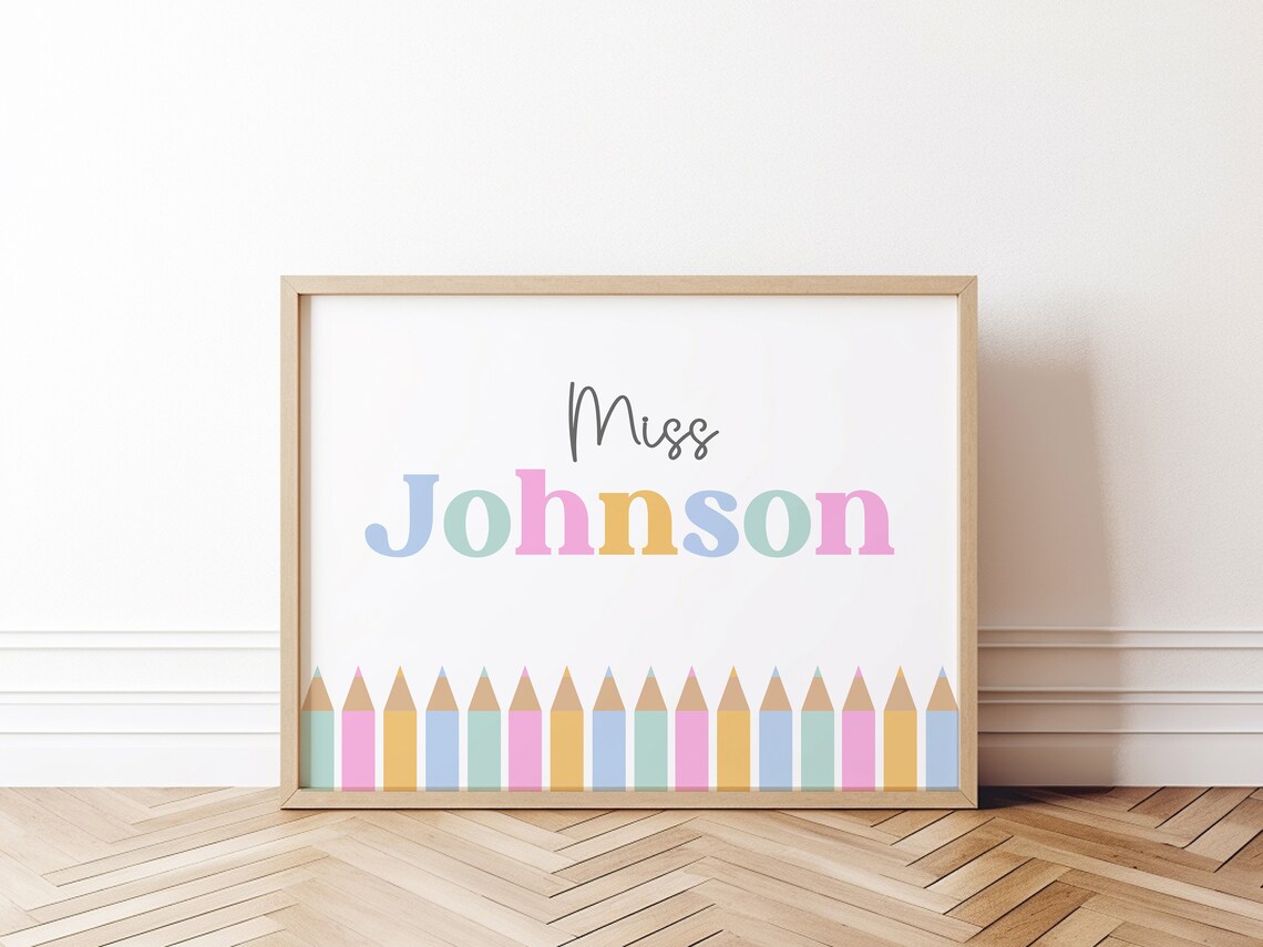 Teacher Name Sign PRINTABLE, Custom Welcome to Class Digital Print ...