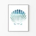 Blue Seashell Print Set of 9, Turquoise Watercolor Coastal Wall Art ...