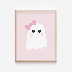 Pink Halloween Nursery Wall Art PRINTABLE, Cute Girls Room Halloween ...