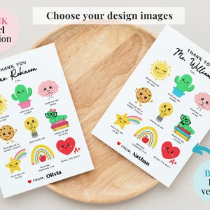 Personalized Teacher Appreciation Card, Cute Thank You Teacher End of ...