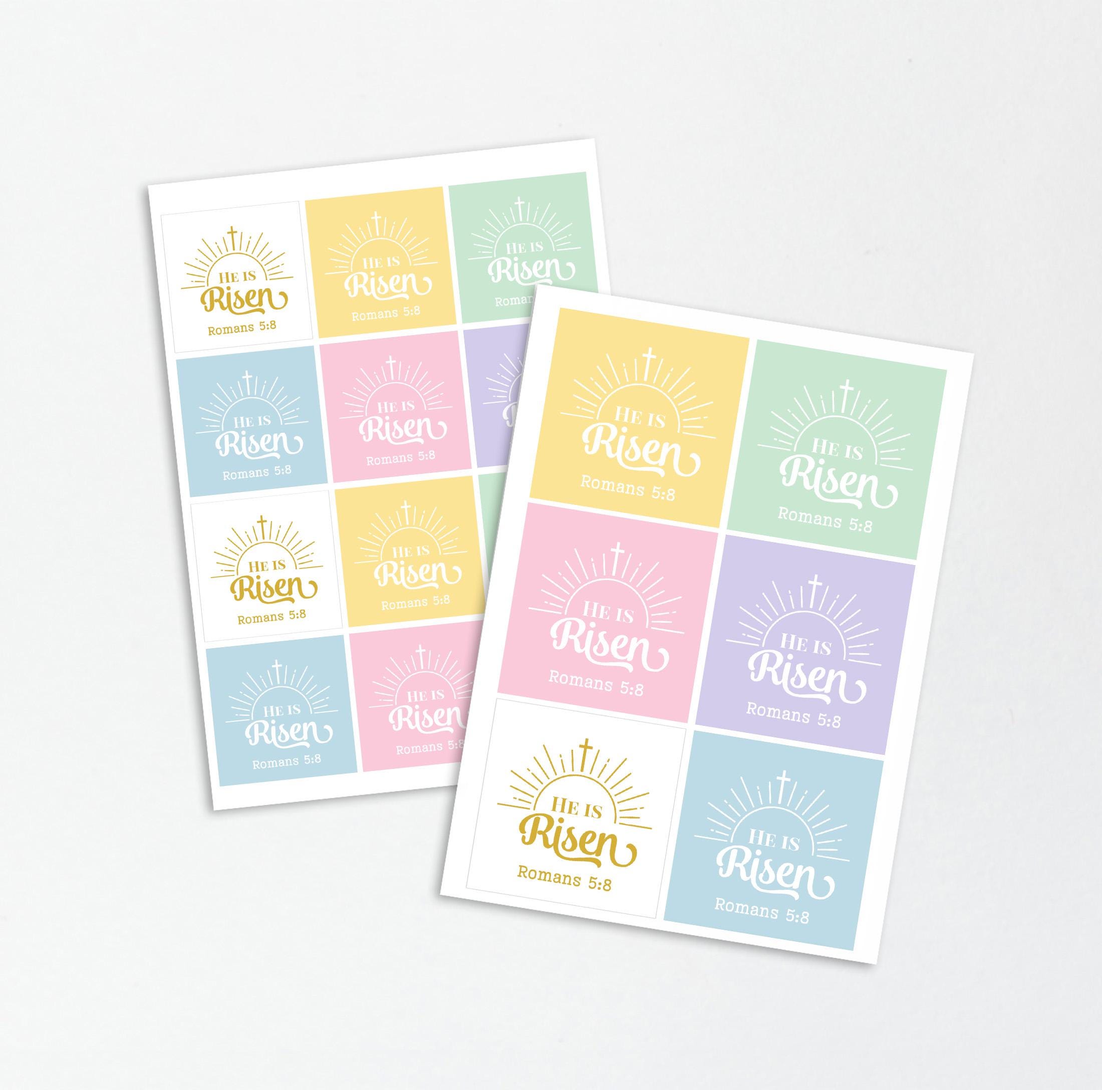 Christian Easter Gift Tag PRINTABLE, Colorful Pastel Resurrection ...