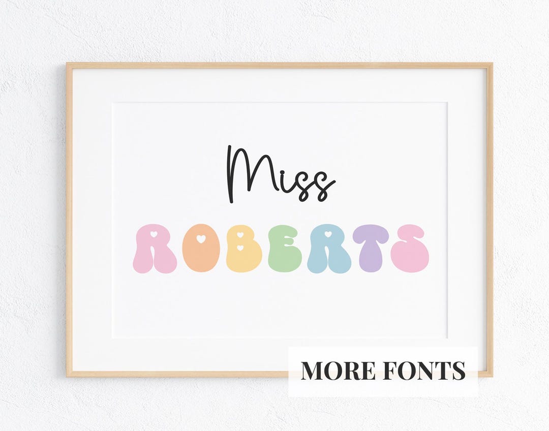 Pastel Teacher Name Sign PRINTABLE, Custom Welcome to Class Digital ...