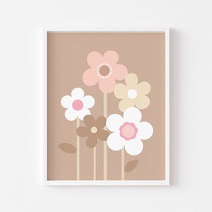 Neutral Daisy Nursery Wall Art, You Are so Loved Pink Daisy Decor, Boho ...