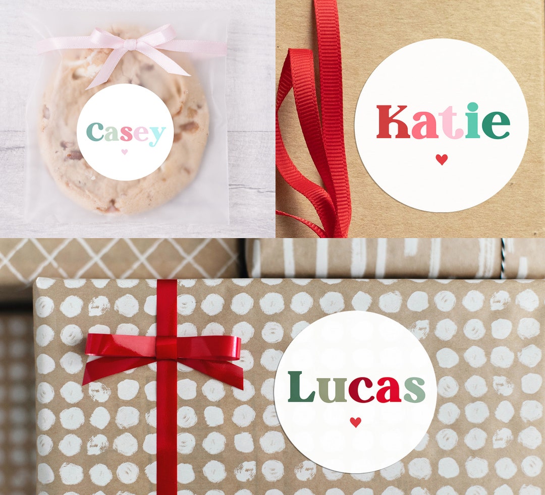 Personalized Christmas Sticker Tags, Custom Merry Christmas Labels With ...