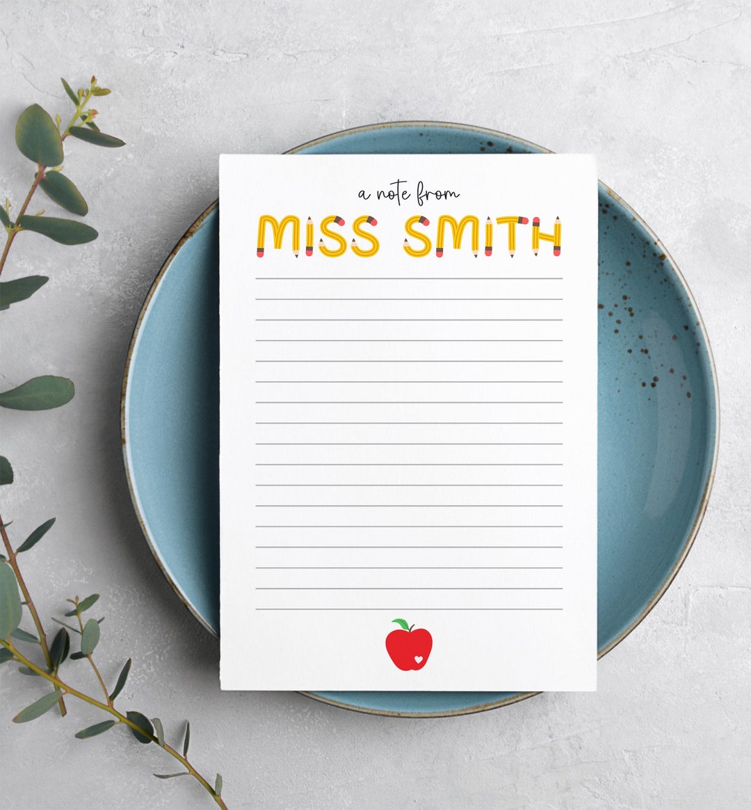Personalized Teacher Note Pad, Custom Teacher Appreciation Christmas ...