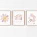Neutral Daisy Nursery Wall Art, Personalized Boho Pink Decor, Floral ...