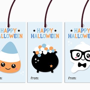 Kids Halloween Gift Tag PRINTABLE, Cute Halloween Tags for Boys ...
