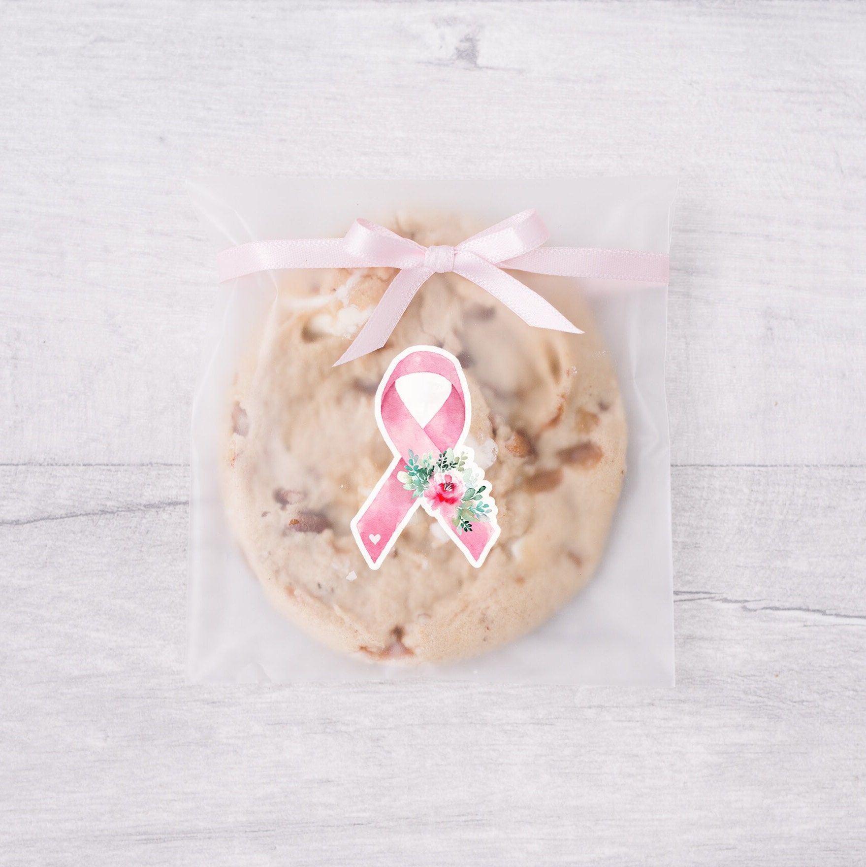 Pink Ribbon Breast Cancer Stickers, Watercolor Floral Seals, Breast ...