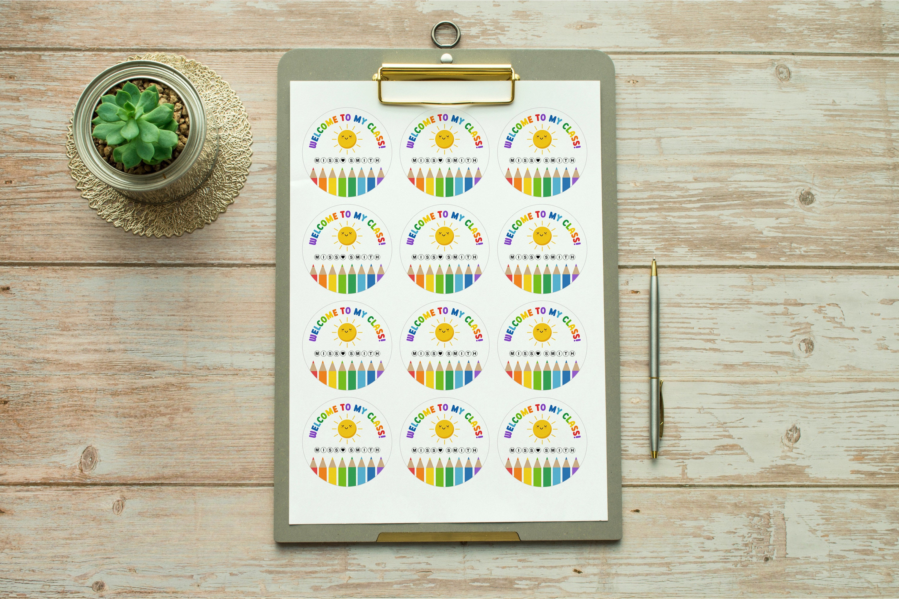 Personalized Back to School Stickers, Welcome to My Class Teacher ...