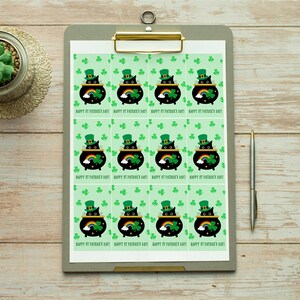 St Patrick's Day Gift Tag PRINTABLE, Irish Shamrock Rainbow Labels ...