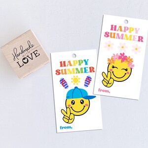 Last Minute End of School Year Gift Tag PRINTABLE, Boy Girl Cute Smiley ...