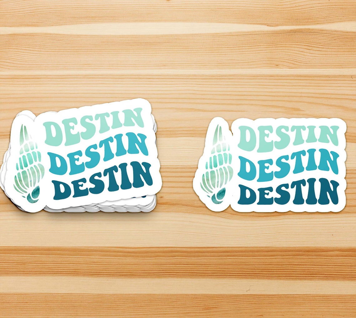 Destin Florida Vinyl Sticker, Vibrant Emerald Coast Sunshine State ...