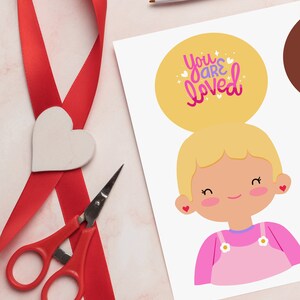 Valentine Scrunchie PRINTABLE, Cute Kids Valentine's Day Cards, Hair ...