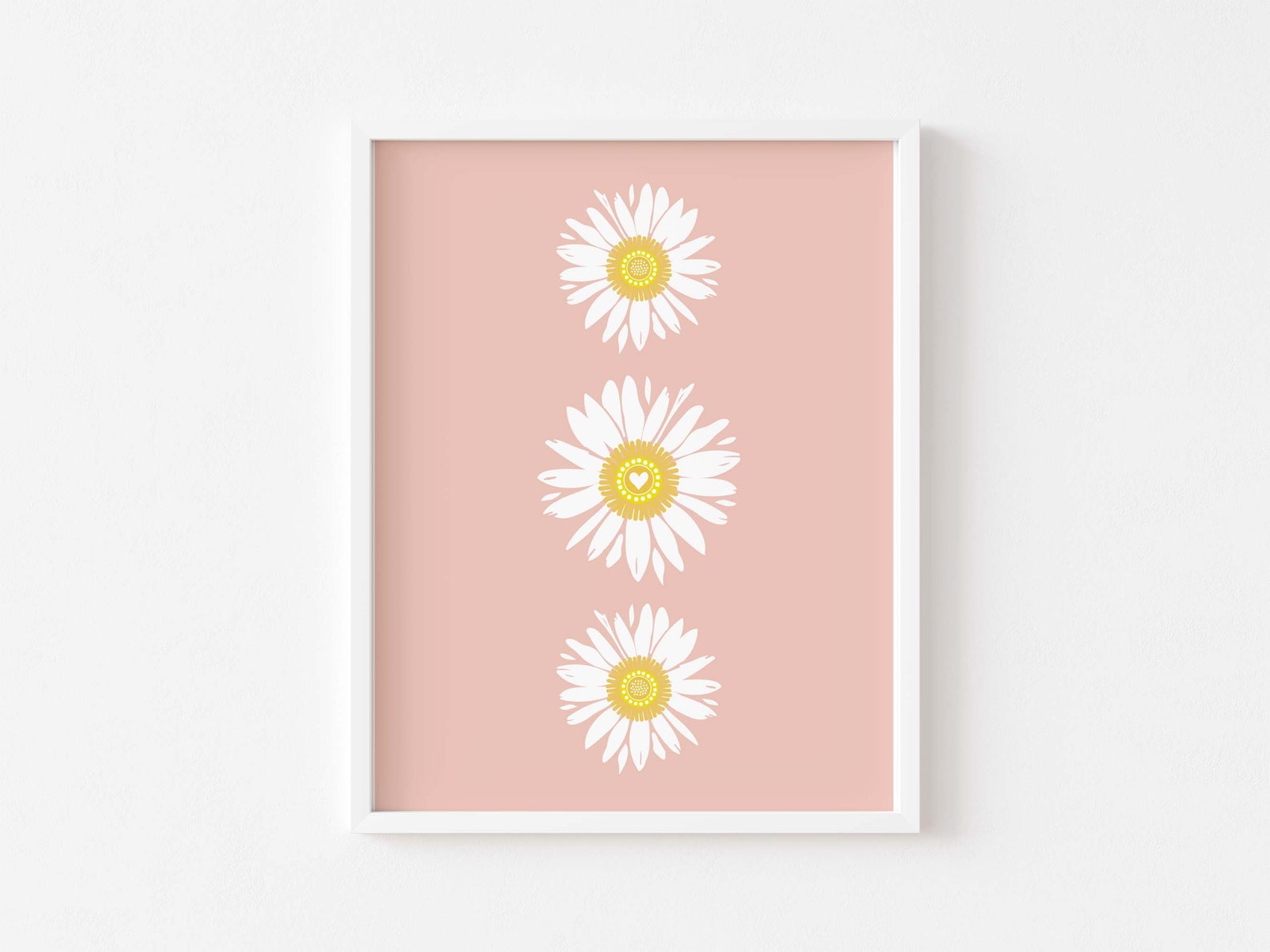 Pink Daisy Nursery Set of 4 PRINTABLE Boho Rainbow - Etsy