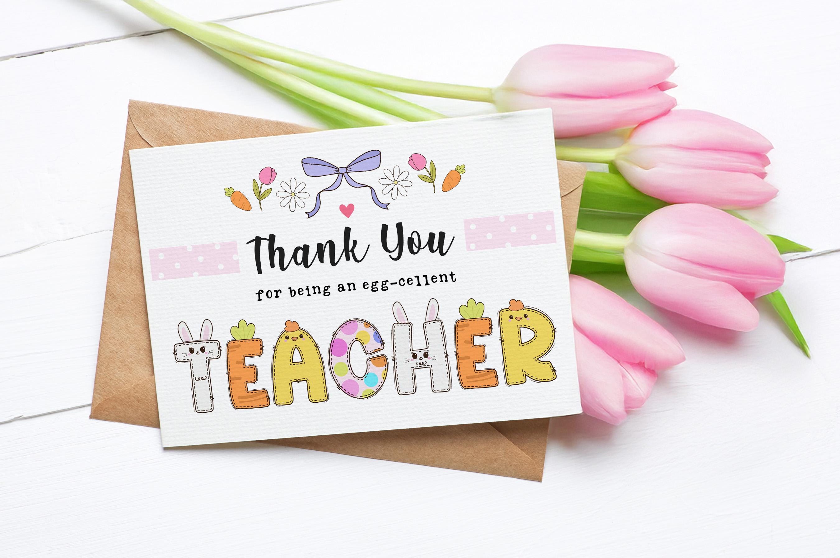PRINTABLE Teacher Easter Card, Happy Spring From Class, Thank You ...