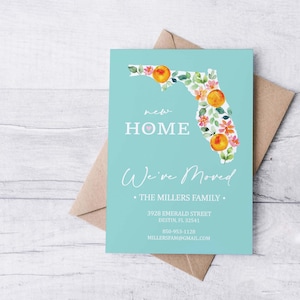 Florida Moving Announcement Card, Personalized We've Moved to FL ...